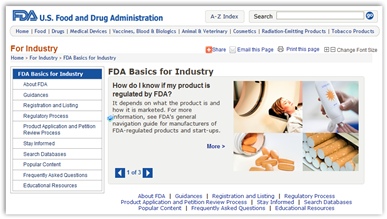 FDA Launches “FDA Basics for Industry” Website–Information and ...